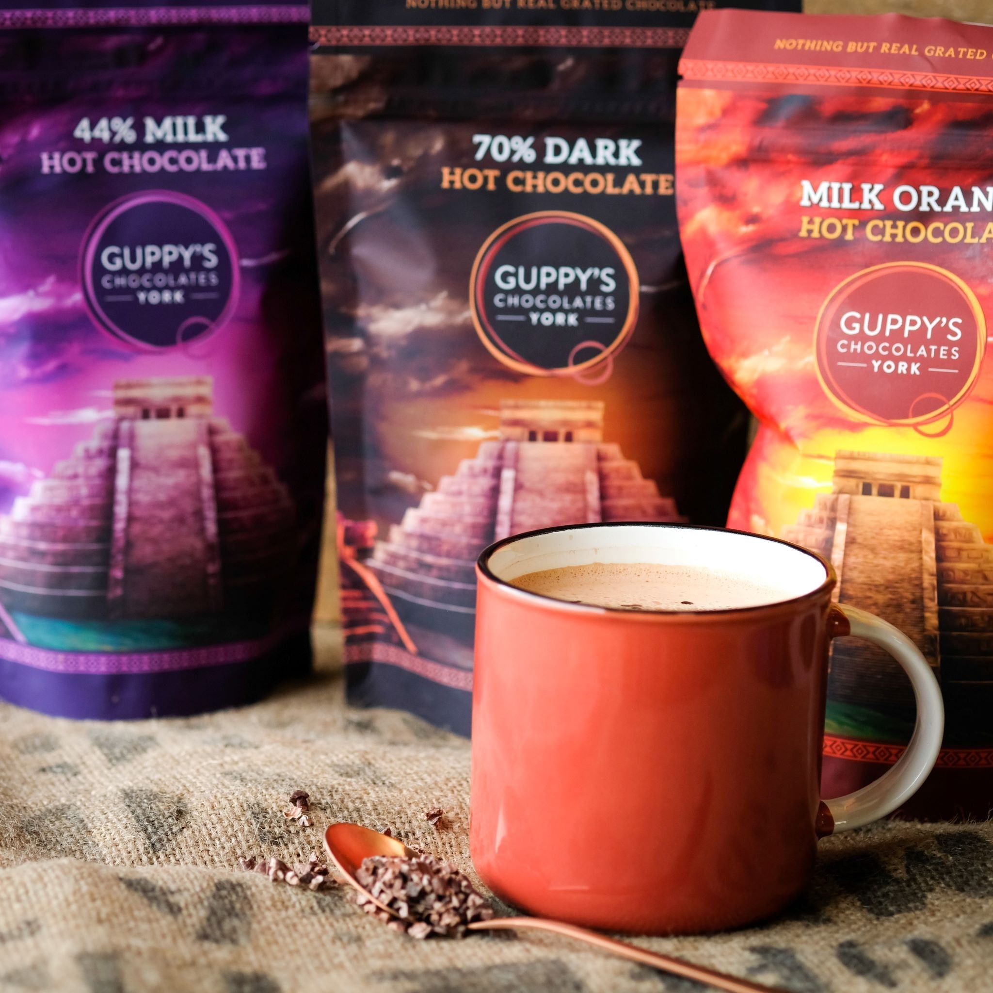 Luxury Hot Chocolate Flakes | Drinking Chocolate | 245g Pouch – Guppys ...