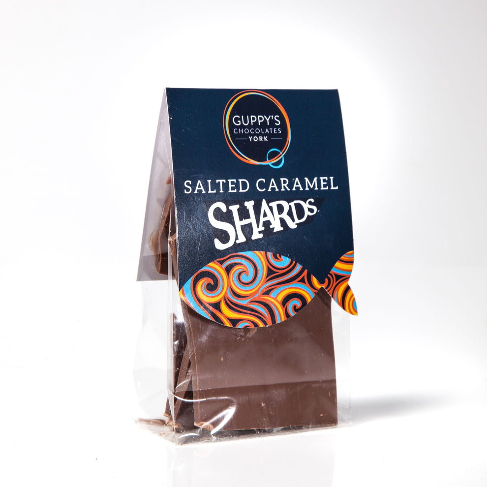 90g Chocolate Shards | Handmade in UK – Guppys Chocolates Wholesale